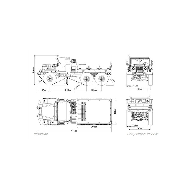 Cross-Rc Camion Militaire HC6 6x6 KIT